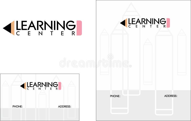Learning Center School Education Logo, Business Card 2 X 3.5, Flyer 4. ...
