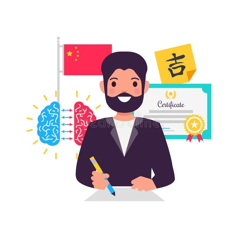 Learning Chinese Composition Stock Vector - Illustration of program ...
