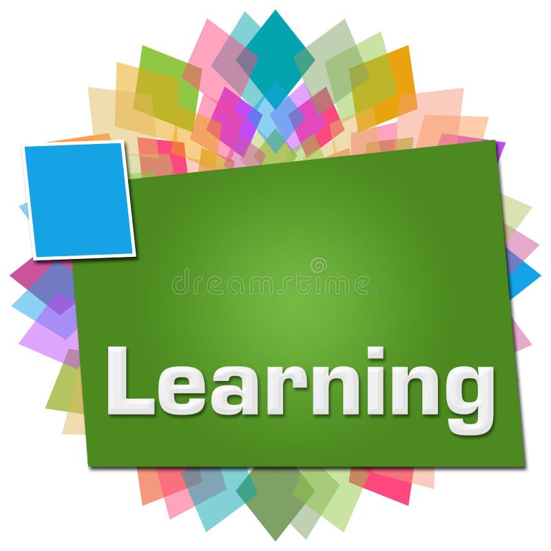 Learning is Fun Colorful Squares Border Background Stock Illustration ...