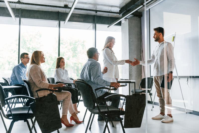 In the Learning Class. Group of Professional Business People is in the ...