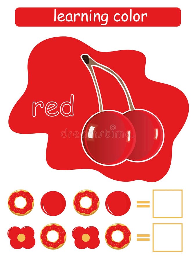 Learning Color. Red. Educational Game for Children. Color Guide Whit ...