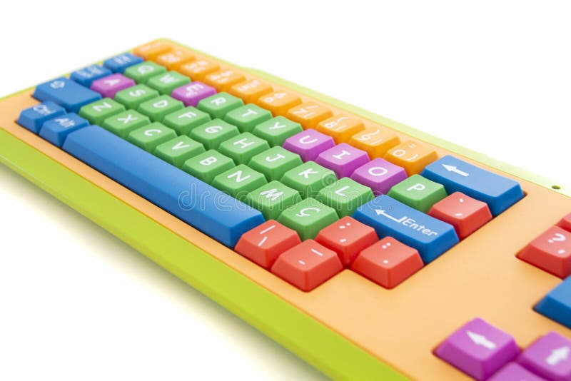 Learning colorful keyboard stock photo. Image of alphanumeric - 129080674
