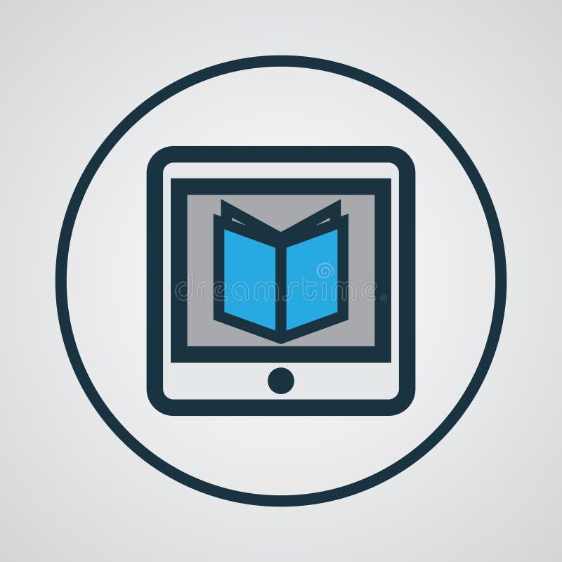Learning Colorful Outline Symbol. Premium Quality E-Reader Element in ...