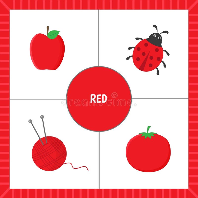 Learning colors cards stock vector. Illustration of kindergarten ...