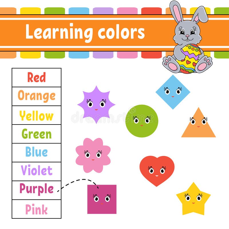 Learning Colors. Education Developing Worksheet. Easter Rabbit ...