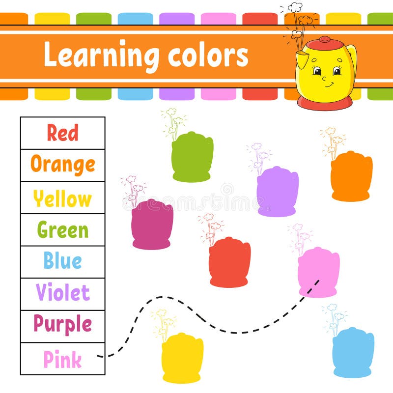 Learning Colors. Logic Puzzle for Kids. Education Developing Worksheet ...