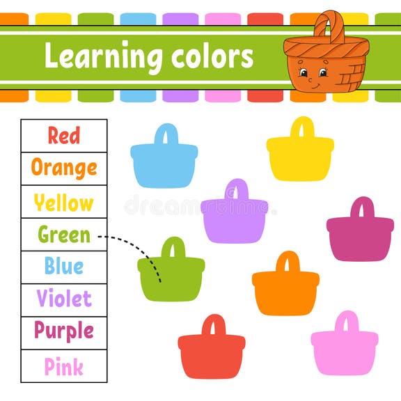 Learning Colors. Logic Puzzle for Kids. Education Developing Worksheet ...