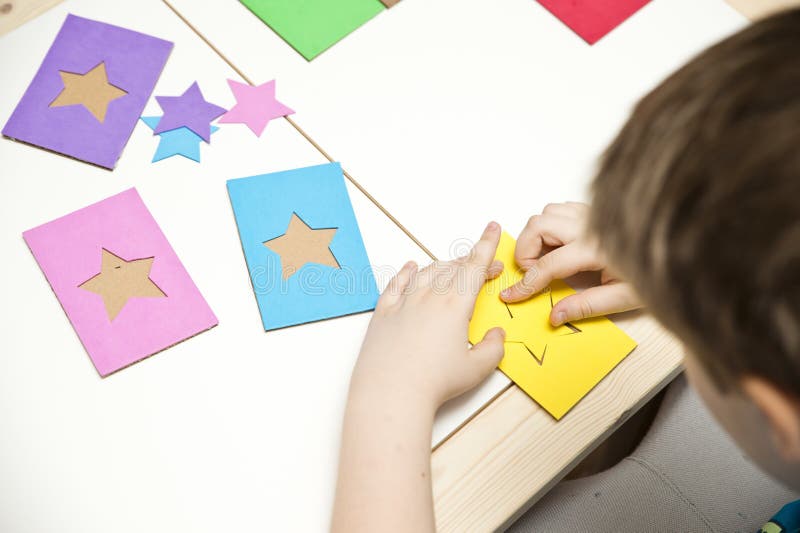 Matching Game To Find Card for Each Star. Stock Image - Image of ...