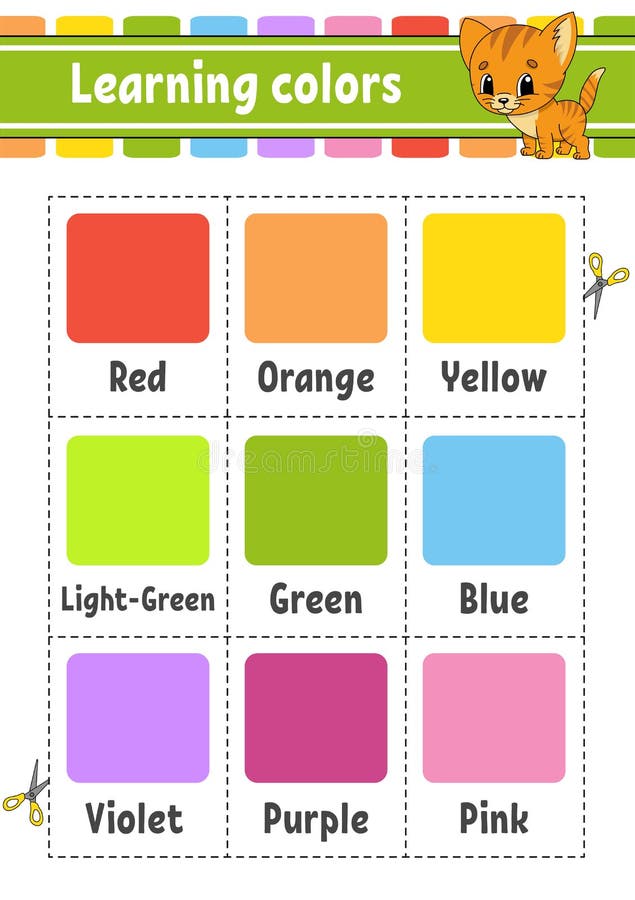 Learning Colors. a Set of Flash Cards of Different Colors. Cut and Play ...