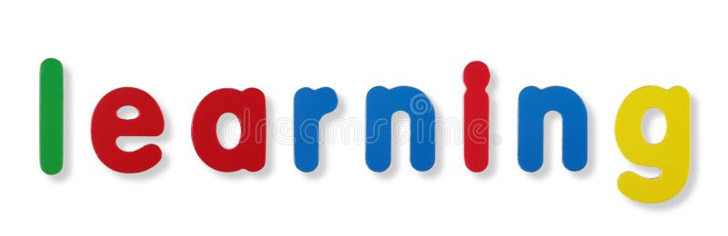 Learning Coloured Magnetic Letters on White with Clipping Path Stock ...