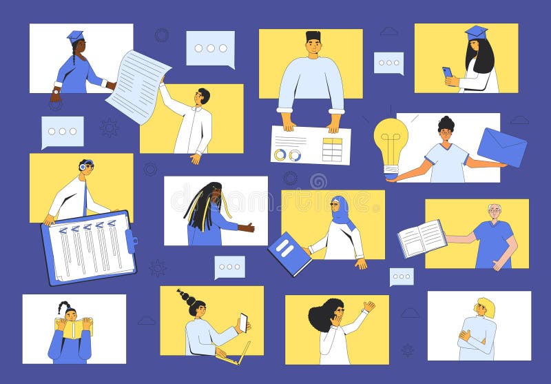 Learning Community Concept. Online Education. Vector Illustration Stock ...