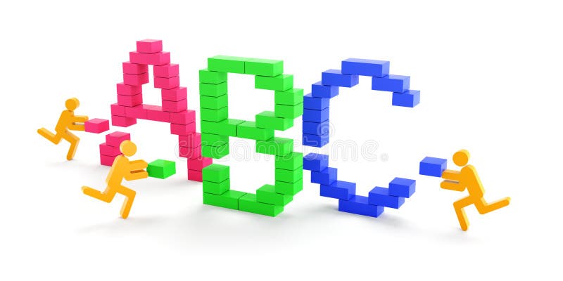 Learning Concept with Alphabets ABC Stock Illustration - Illustration ...