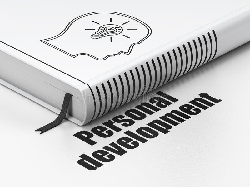 Learning Concept: Book Head with Lightbulb, Personal Development on ...