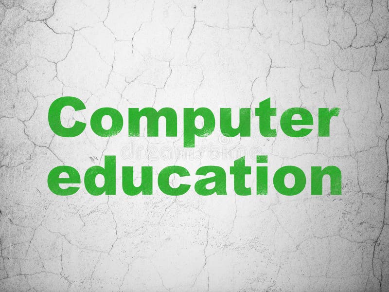 Learning Concept: Computer Education on Wall Background Stock ...