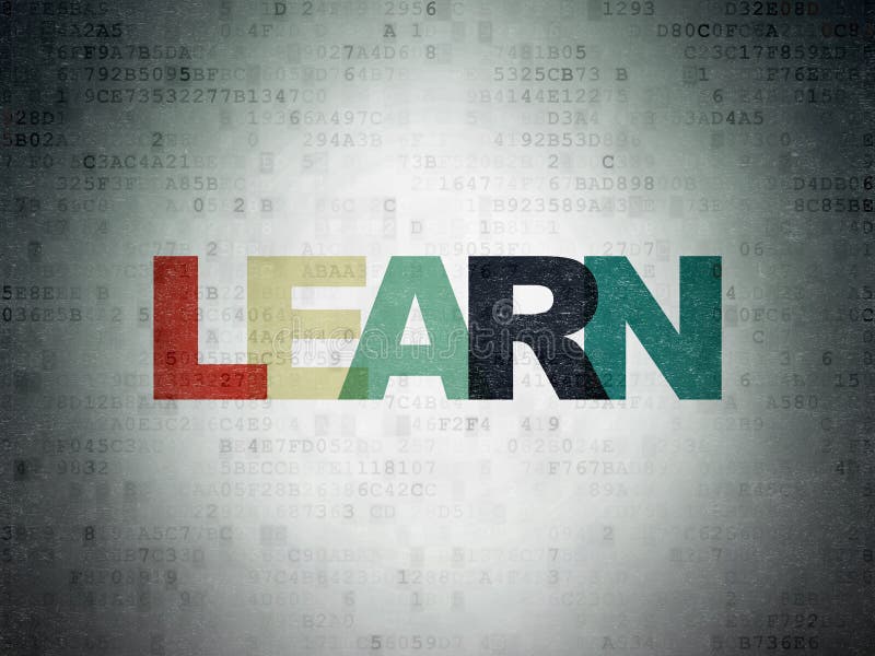 Learning Concept: Learn on Digital Data Paper Background Stock ...