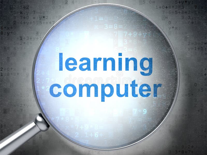 Learning Concept: Learning Computer with Optical Glass Stock Image ...