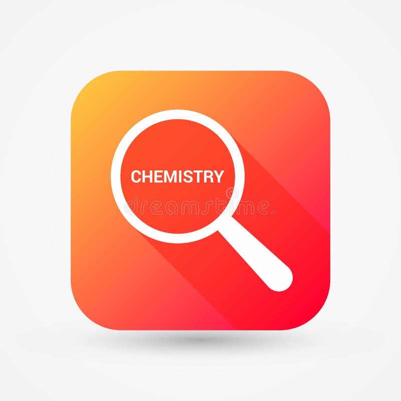 Learning Concept: Magnifying Optical Glass with Words Chemistry Stock ...