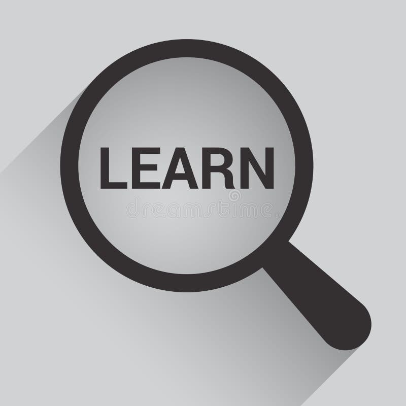 Learning Concept: Magnifying Optical Glass with Words Learn Stock ...