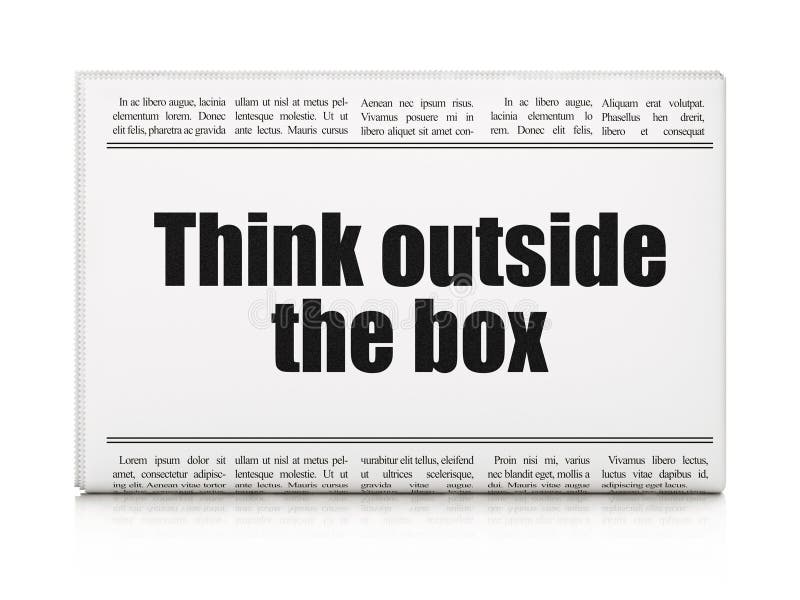 Learning Concept: Newspaper Headline Think Outside the Box Stock ...