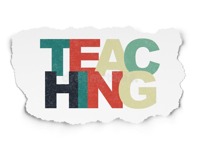 Learning Concept: Teaching on Torn Paper Background Stock Image - Image ...