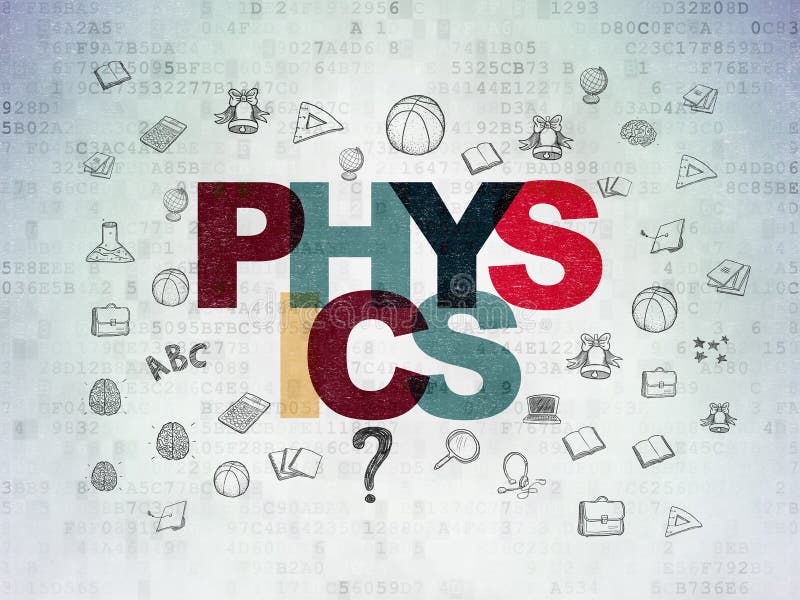 Learning Concept: Physics on Digital Data Paper Background Stock Photo ...