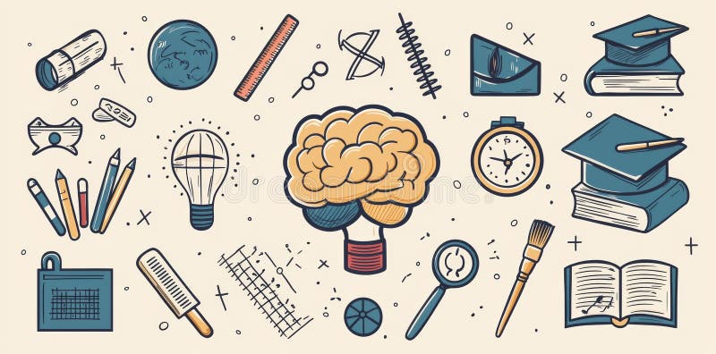 The Education Symbols on the Paper Background Represent the Concept of ...