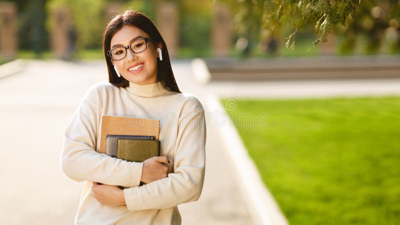 Learning Concept. Student Girl with Books Smiling To Camera Stock Photo ...