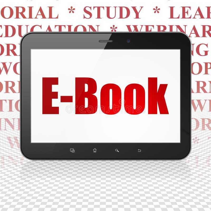 Learning Concept: Tablet Computer with E-Book on Display Stock ...