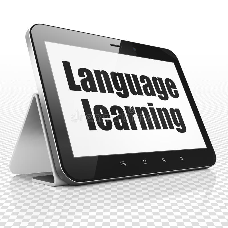 Learning Language Concept With Tablet Computer Stock Illustration ... Learning Language Concept With Tablet Computer Stock Illustration ...