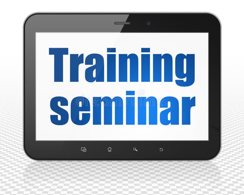 Learning Concept: Tablet Pc Computer with Training Seminar on Display ...