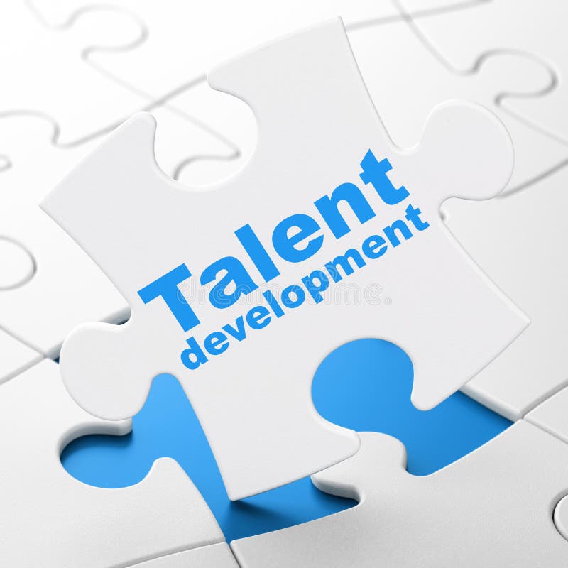 Learning Concept: Talent Development on Puzzle Background Stock ...