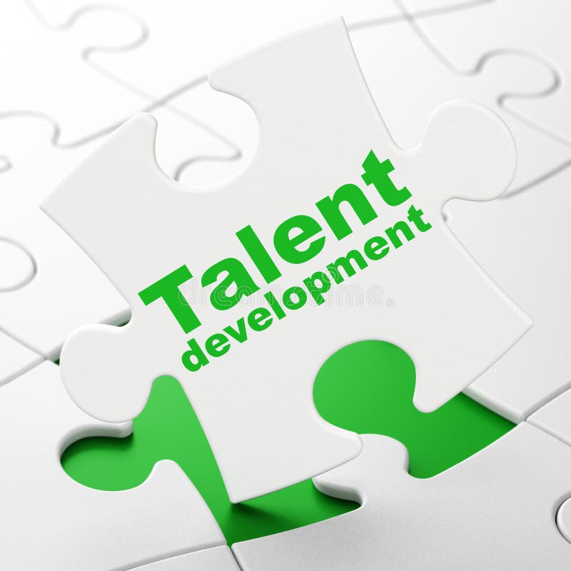 Learning Concept: Talent Development on Puzzle Background Stock ...