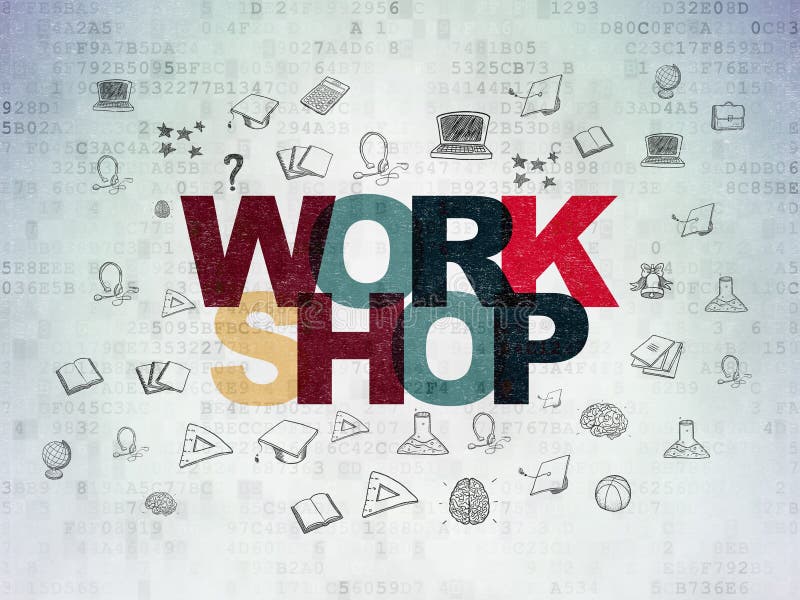 Learning Concept: Workshop on Digital Data Paper Background Stock ...
