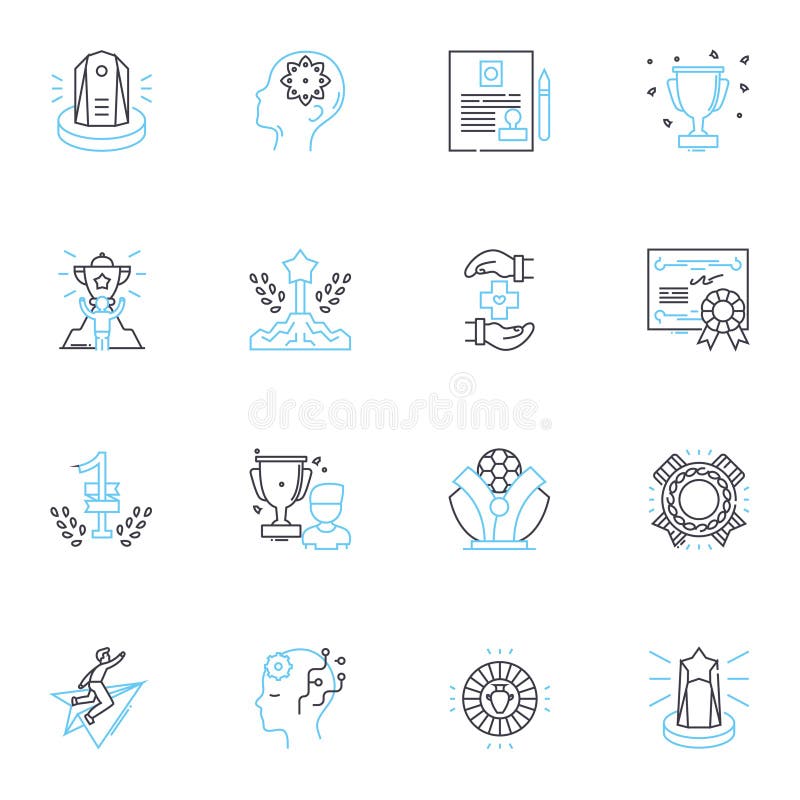 Learning Curve Linear Icons Set. Growth, Evolution, Progression ...