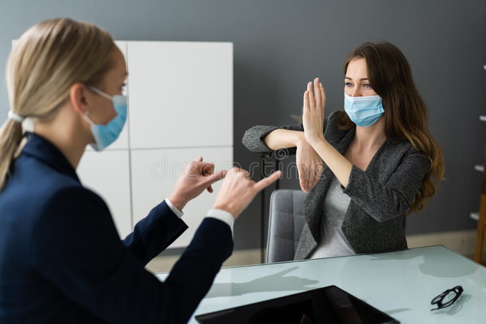 Learning Deaf Sign Language Stock Image - Image of disabled, learn ...