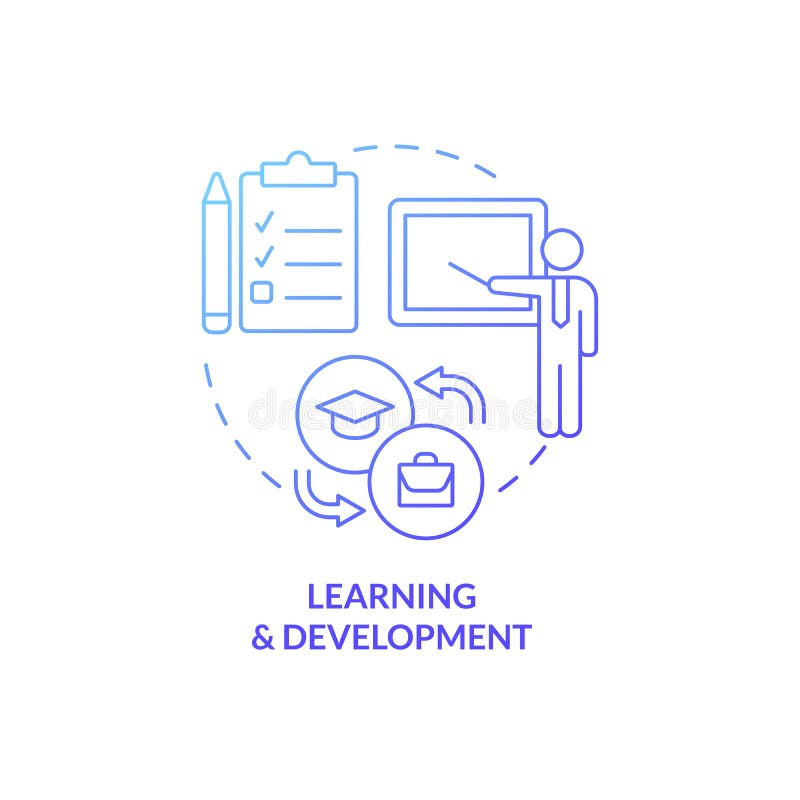 Learning and Development Blue Gradient Concept Icon Stock Vector ...