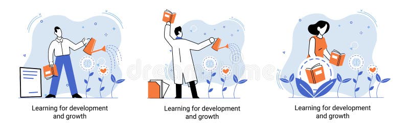 Learning for Development and Growth. Self-learning, Online Emoloyee Education Metaphor, Goal ...