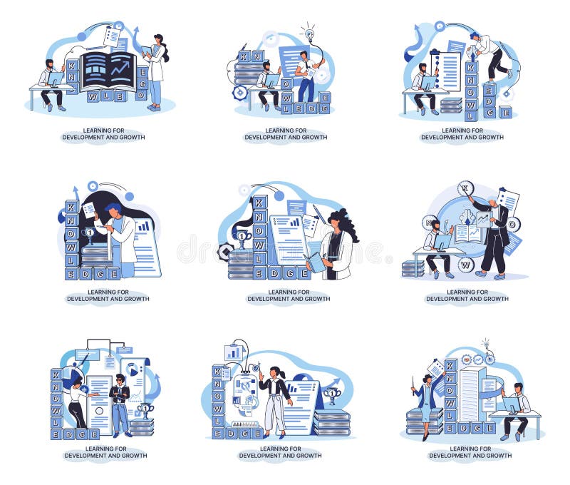 Learning for Development and Growth. Self-learning, Online Emoloyee Education Metaphor, Goal ...