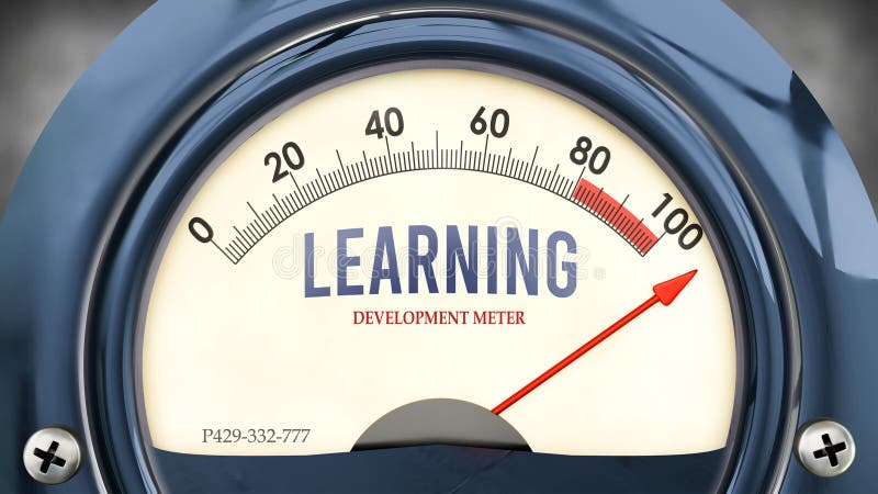 Learning and Development Meter that is Hitting a Full Scale, Showing a Very High Level of ...