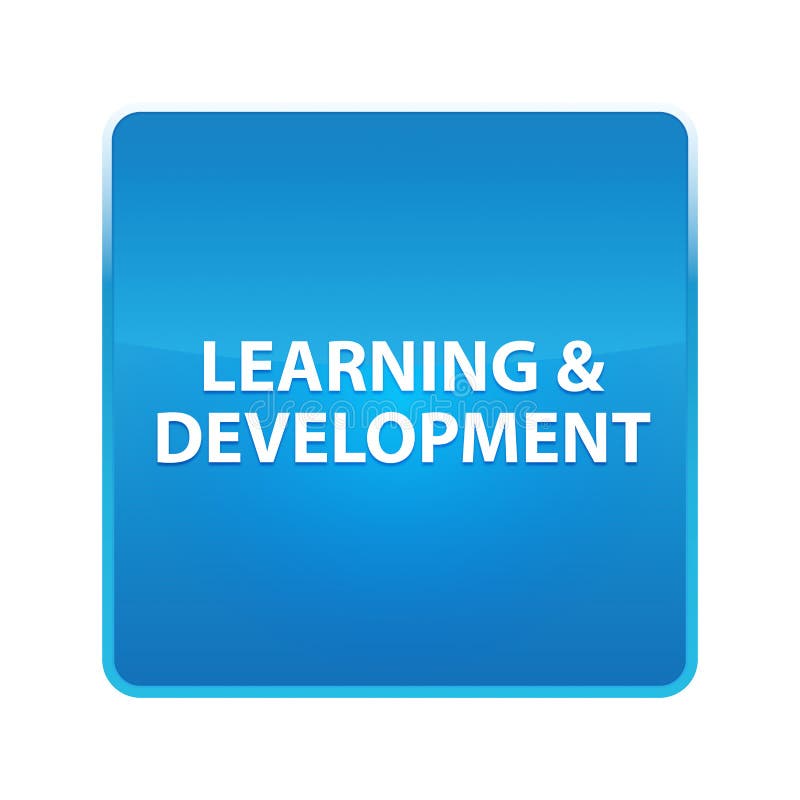 Learning & Development Shiny Blue Square Button Stock Illustration ...