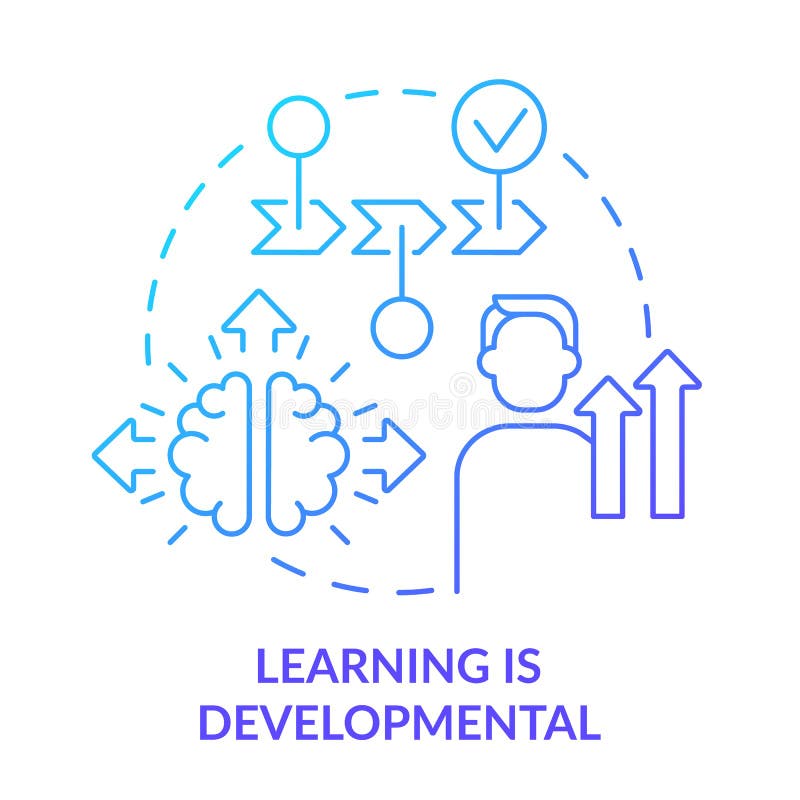 Learning is Developmental Blue Gradient Concept Icon Stock Vector ...