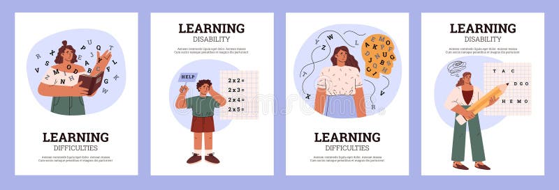 Learning Difficulties and Learning Disability Banners Vector ...