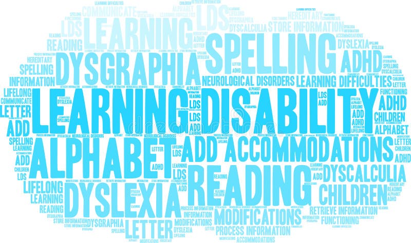 Learning Disability Word Cloud Stock Illustration - Illustration of ...