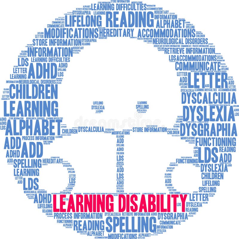 Learning Disability Word Cloud Stock Illustration - Illustration of ...
