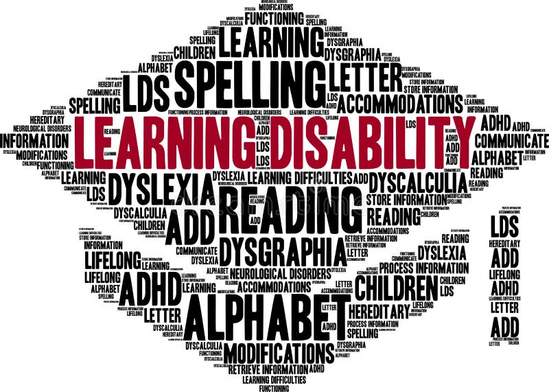 Learning Disability Word Cloud Stock Illustration - Illustration of ...