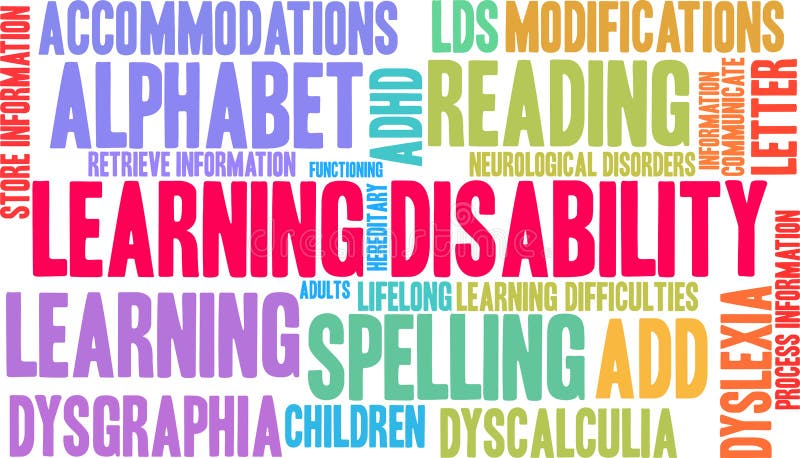 Learning Disability Word Cloud Stock Illustration - Illustration of ...