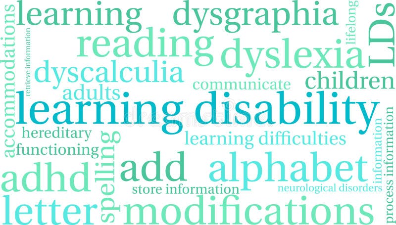 Learning Disability Word Cloud Stock Illustration - Illustration of ...