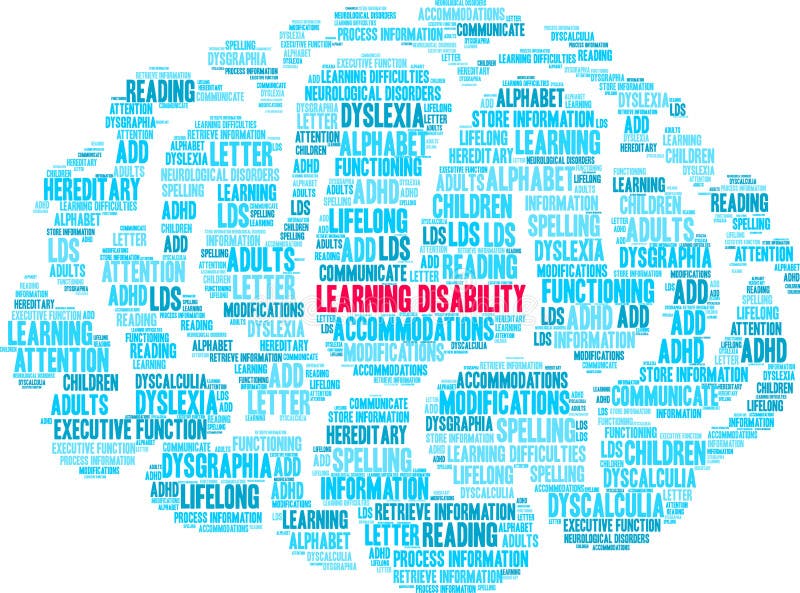 Learning Disability Word Cloud Stock Vector - Illustration of children ...