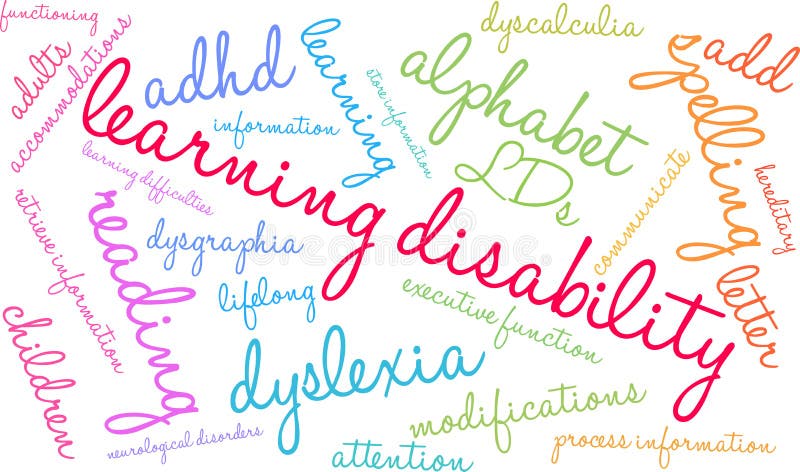 Learning Disability Word Cloud Stock Vector - Illustration of reading ...