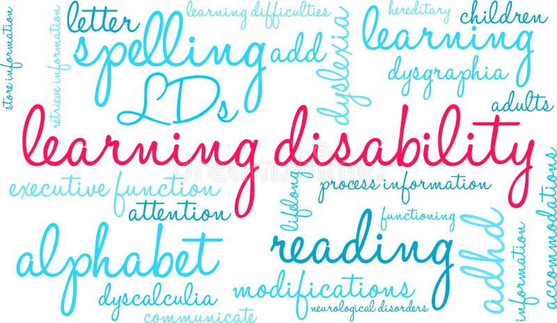 Learning Disability Word Cloud Stock Vector - Illustration of letter ...